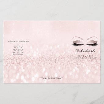 Pink Glitter Makeup Eyes Lashes DL 3 Leaflet Flyer | Zazzle