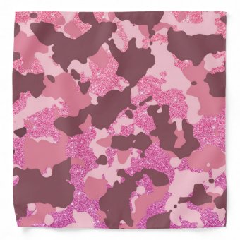 Pink Glitter Military Camouflage Army For her Bandana | Zazzle