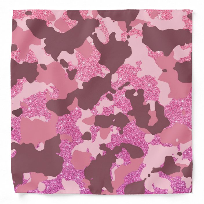 Pink Glitter Military Camouflage Army For her Bandana | Zazzle.com