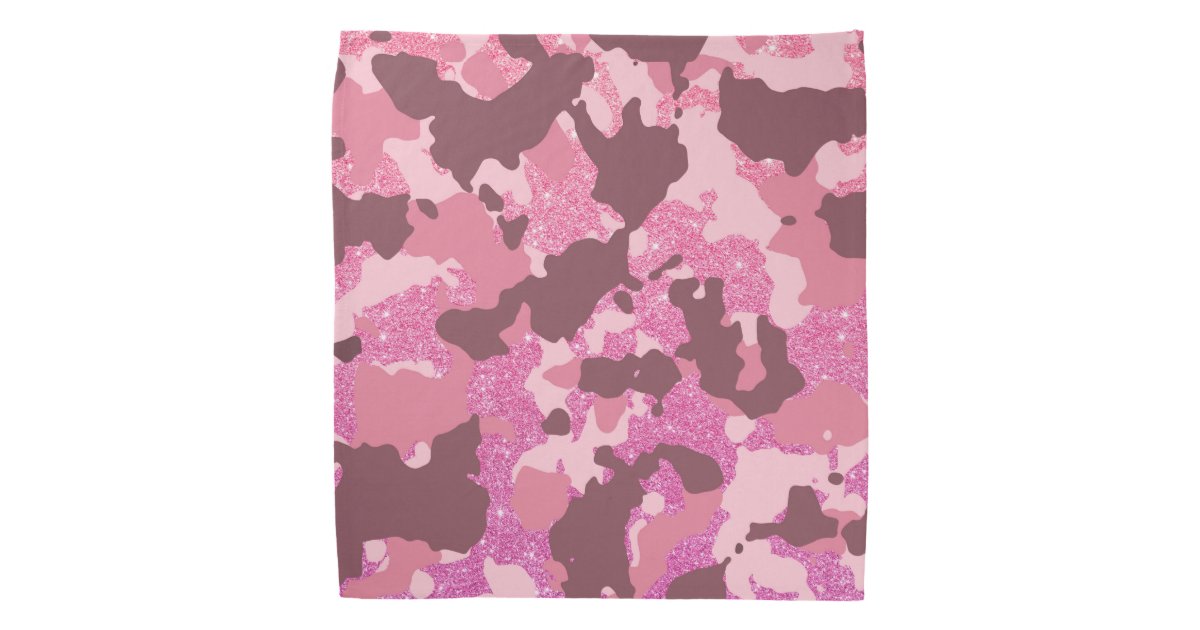 Pink Glitter Military Camouflage Army For her Bandana | Zazzle.com