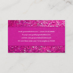 Pink Glitter Party Planner Business Card | Zazzle