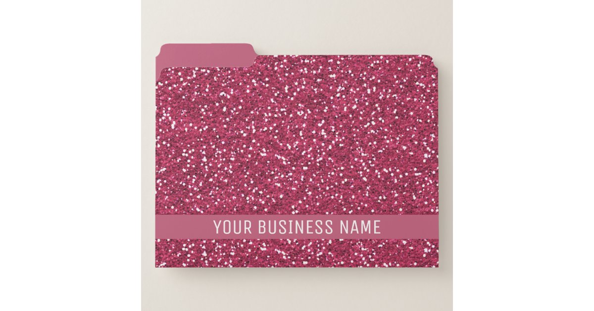 Pink Glitter Personalized File Folder | Zazzle