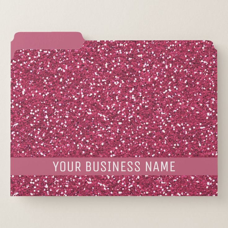 Pink Glitter Personalized File Folder | Zazzle