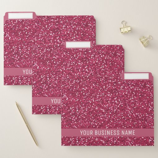 Pink Glitter Personalized File Folder | Zazzle