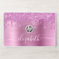 Pink Glitter Personalized HP Laptop Skin | Zazzle