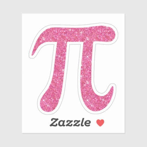 Pink glitter pi symbol stickers | Zazzle