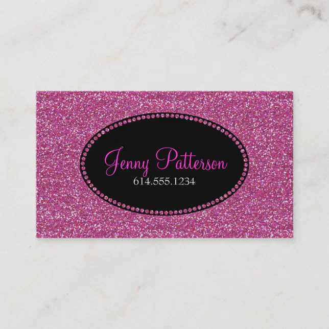 Pink Glitter Pretty Elegant Girly Business Cards | Zazzle