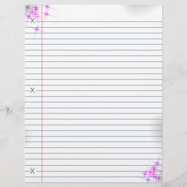 Pink Glitter Punk Notebook Paper | Zazzle