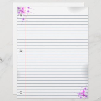 Pink Glitter Punk Notebook Paper | Zazzle
