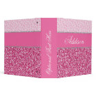 Pink Glitter Rhinestone Leopard Bling Binder | Zazzle