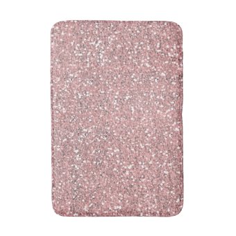 Pink Glitter Rose Gold Blush Glam Sparkle Bath Mat | Zazzle