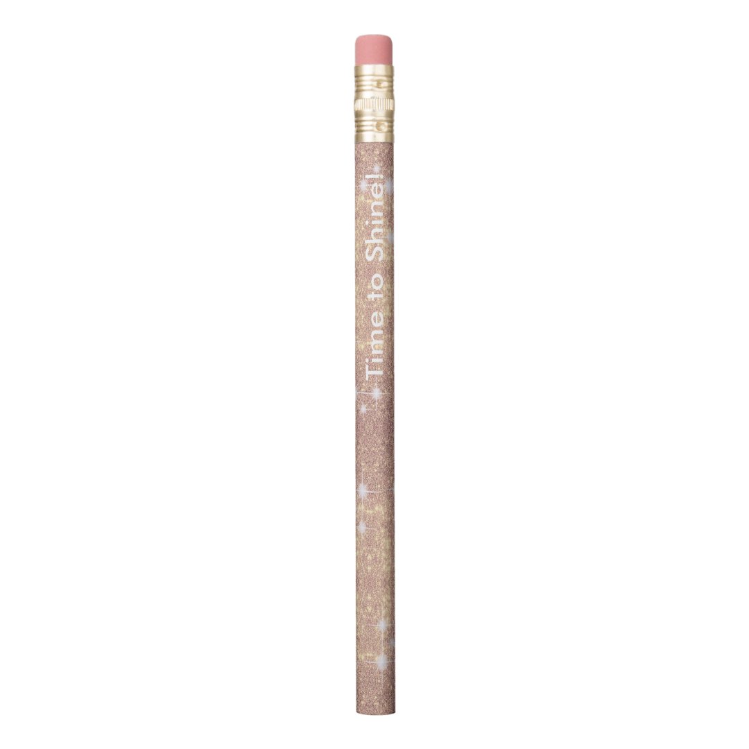 Pink Glitter Rose Gold Sparkle Faux Pencil | Zazzle
