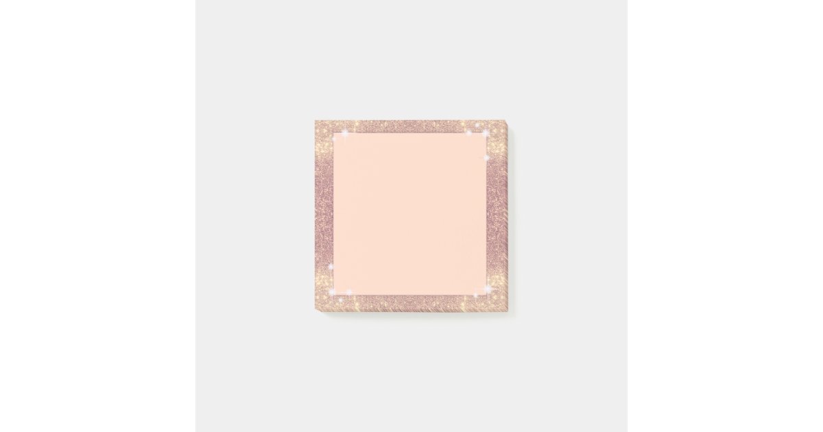 Pink Glitter Rose Gold Sparkle Faux Post-it Notes | Zazzle