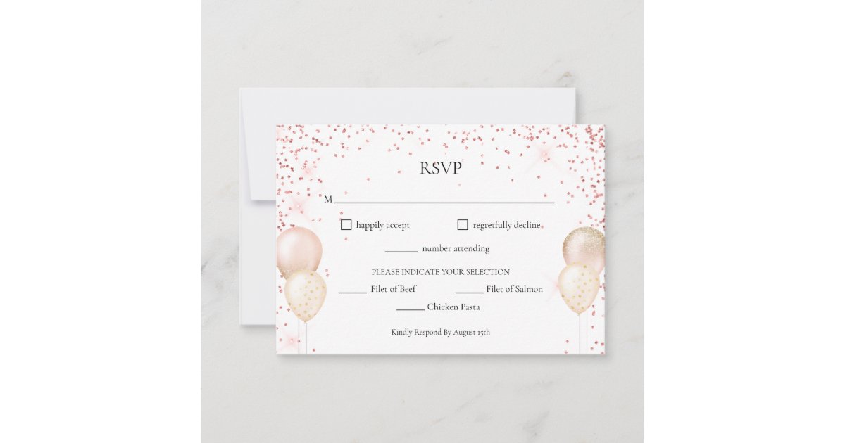 Pink Glitter RSVP Card | Zazzle