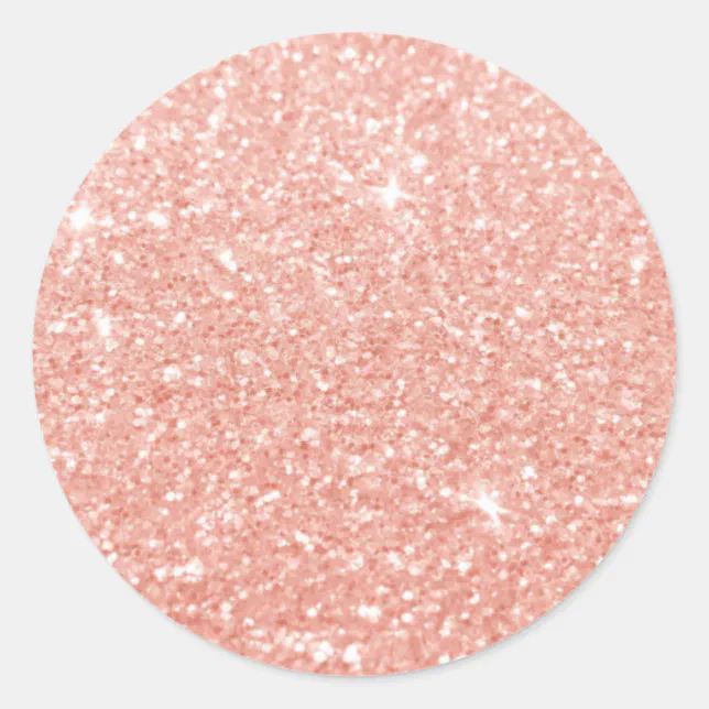 Pink Glitter Shimmer Custom Classic Round Sticker | Zazzle