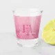Pink Glitter Shot Glass with Name & Initials | Zazzle