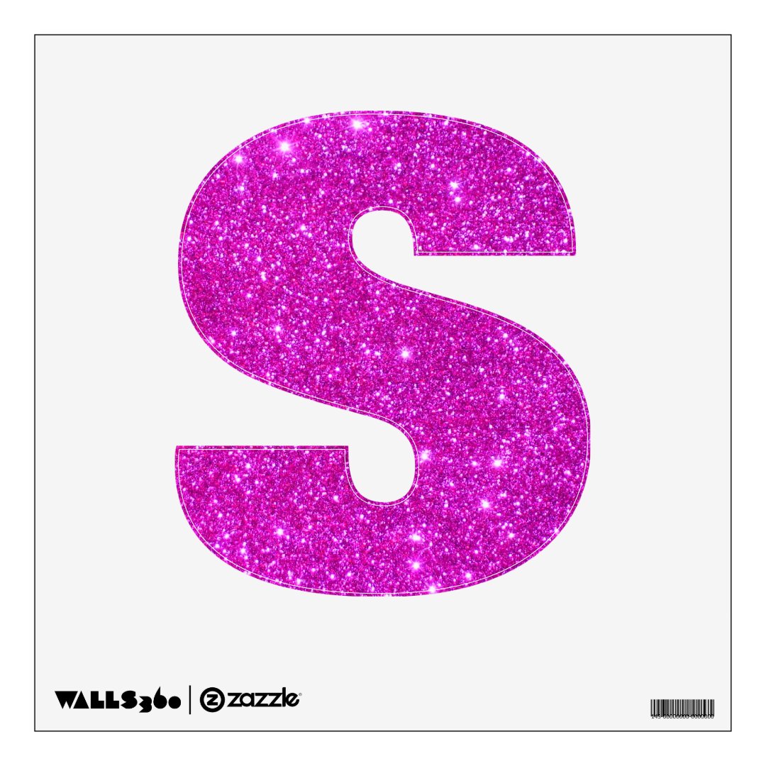 Pink Glitter Sparkle Children Letter Alphabet ABCs Wall Sticker | Zazzle