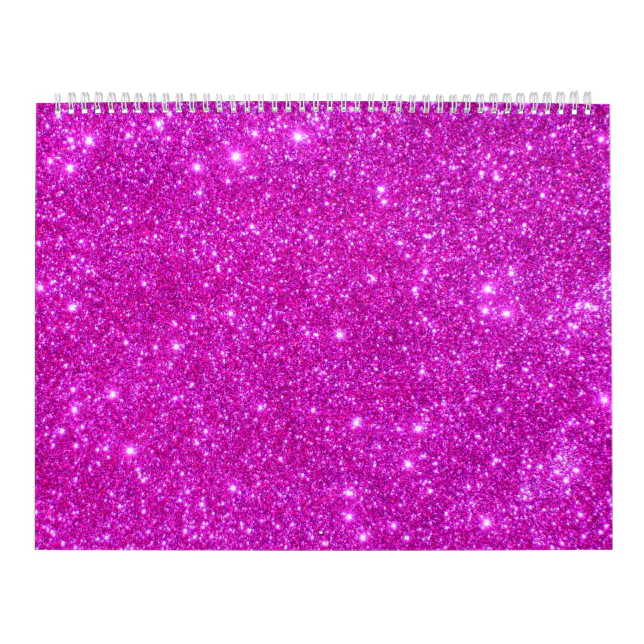 Pink Glitter Sparkle Customizable Design Calendar | Zazzle