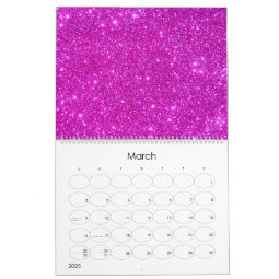 Pink Glitter Sparkle Customizable Design Calendar | Zazzle