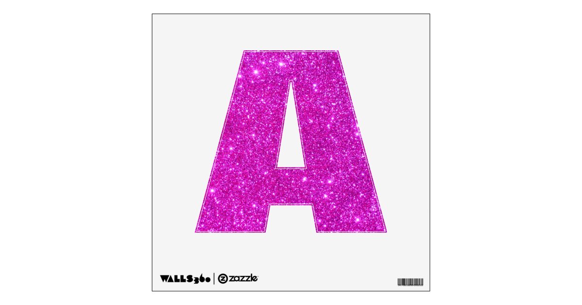 Pink Glitter Sparkle Wall Decal Letter A | Zazzle