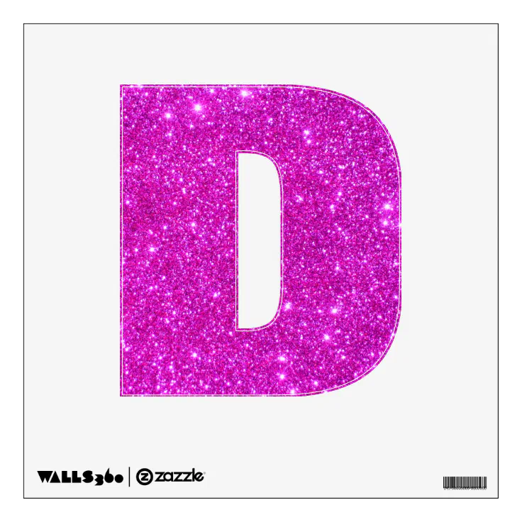 Pink Glitter Sparkle Wall Decal Letter D | Zazzle