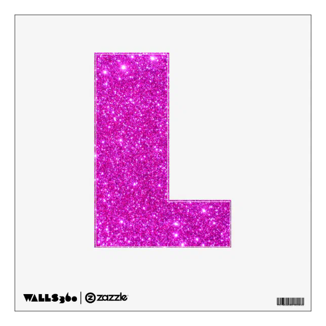 Pink Glitter Sparkle Wall Decal Letter L | Zazzle