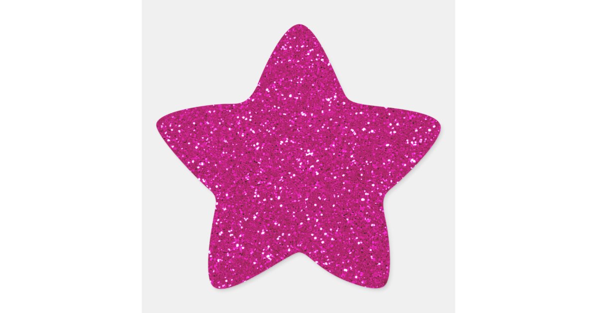 Pink Glitter Star Sticker | Zazzle