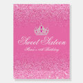 Pink Glitter Sweet 16 Welcome Sign | Zazzle