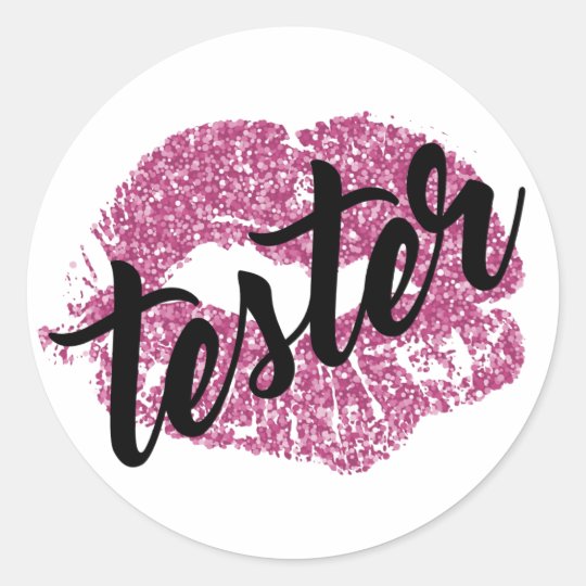 Pink Glitter Tester Stickers | Zazzle.com