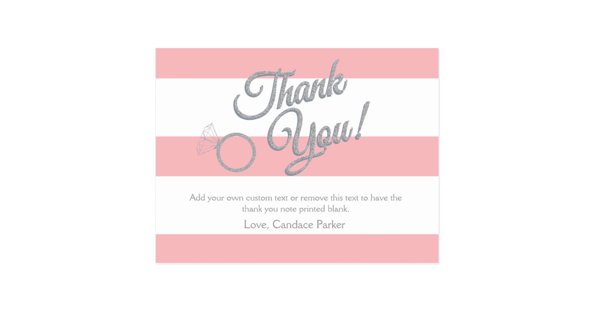 Pink Glitter Thank You Cards | Zazzle.com