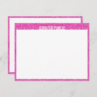 Pink Glitter Trendy Modern Design Elegant Template | Zazzle