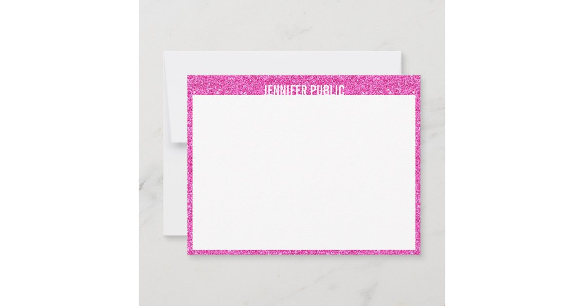 Pink Glitter Trendy Modern Design Elegant Template | Zazzle