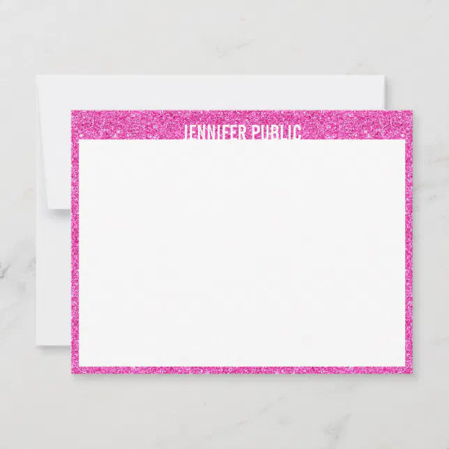 Pink Glitter Trendy Modern Design Elegant Template | Zazzle