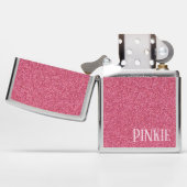 Pink Glitter with Monogram Zippo Lighter | Zazzle