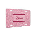 Pink Glitter With Red Border License Plate | Zazzle
