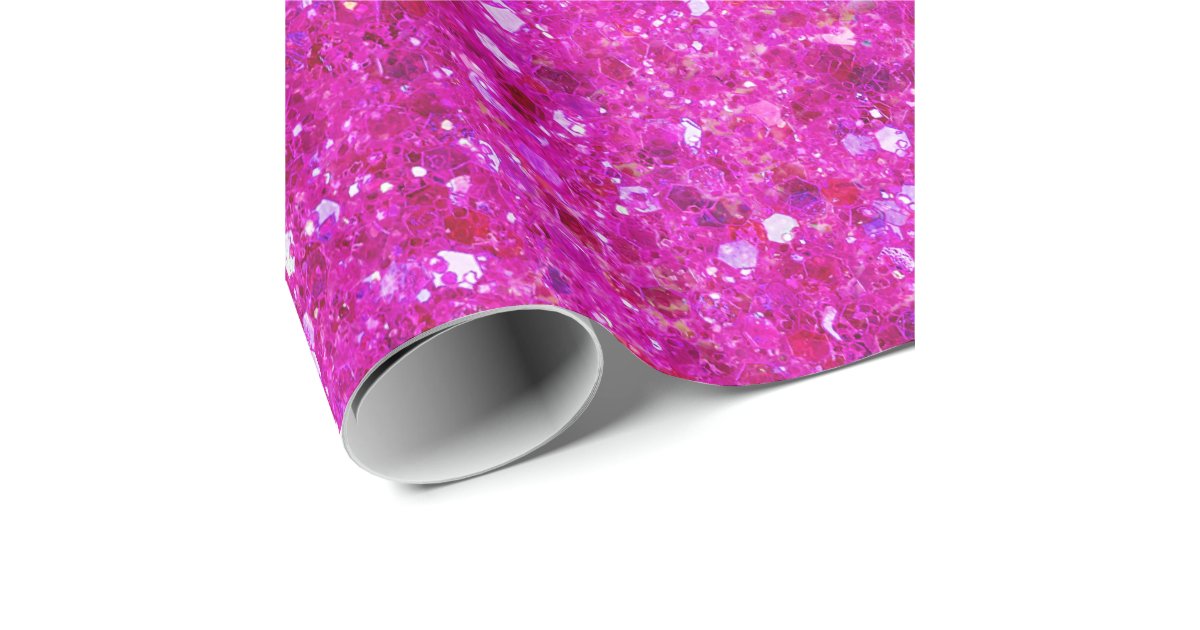 Pink Glitter Wrapping Paper | Zazzle