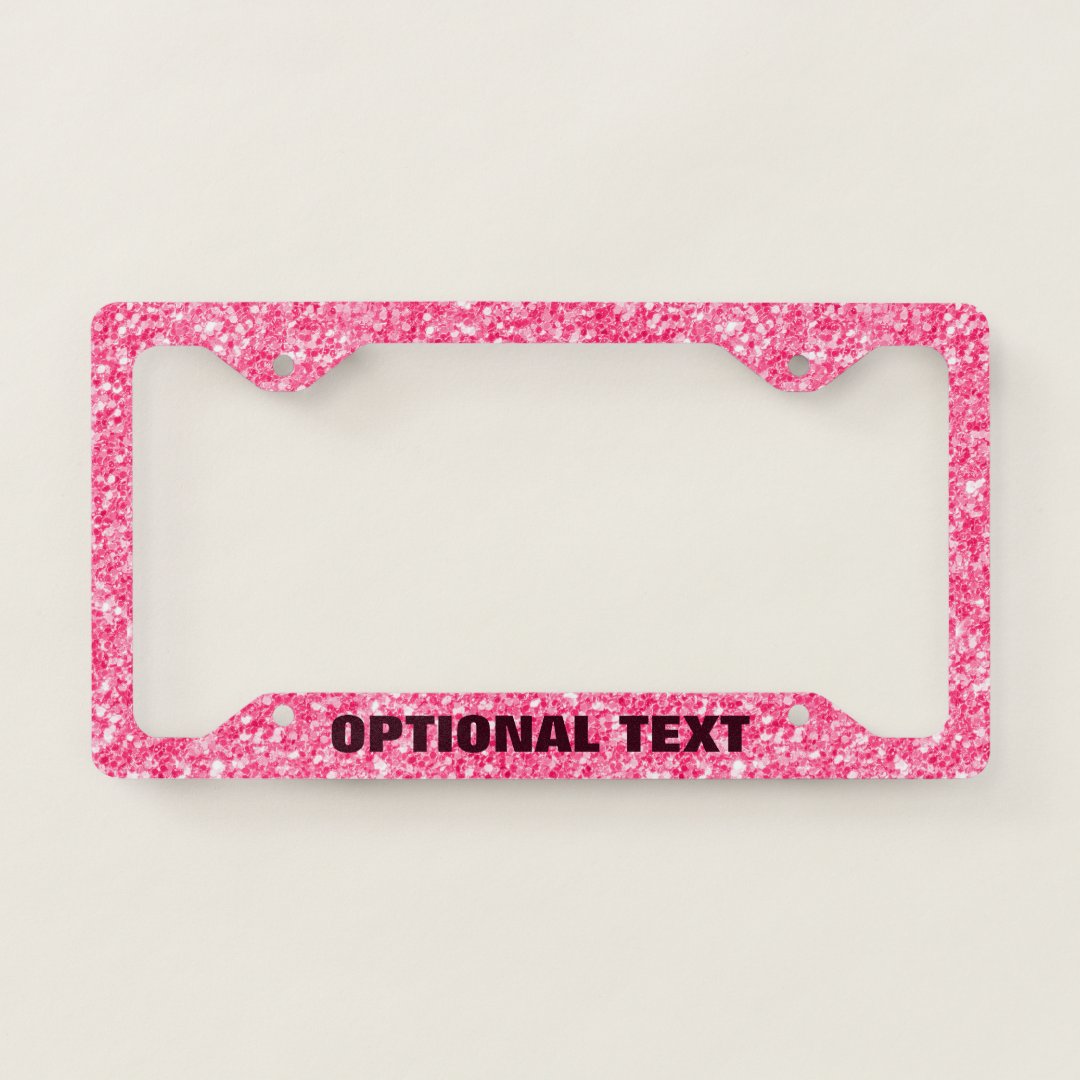 Pink GlitterTexture License Plate Frame | Zazzle