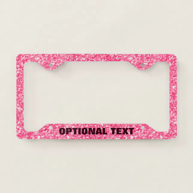 Pink GlitterTexture License Plate Frame | Zazzle