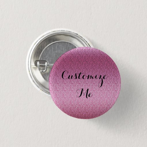 Pink Glittery Gradient Button | Zazzle