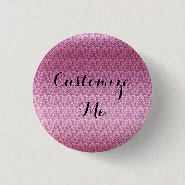 Pink Glittery Gradient Button | Zazzle