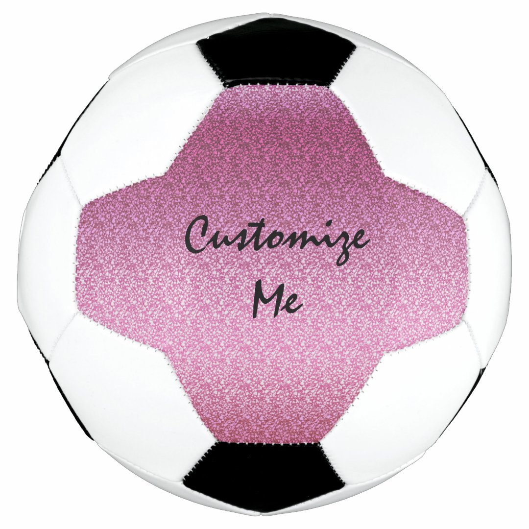 Pink Glittery Gradient Soccer Ball | Zazzle