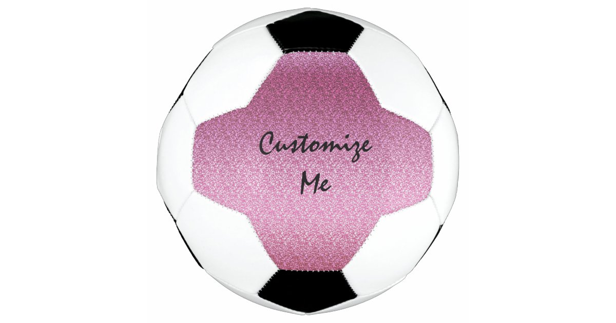 Pink Glittery Gradient Soccer Ball | Zazzle