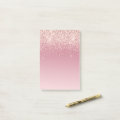 Pink Glitz Glitter Ombre Post-it Notes | Zazzle