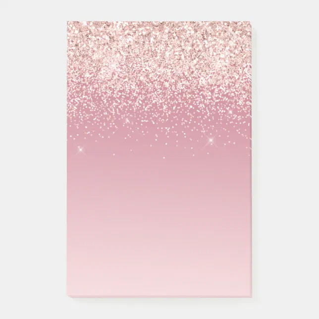 Pink Glitz Glitter Ombre Post-it Notes | Zazzle