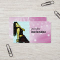 Pink Glow Headshot Business Card | Zazzle