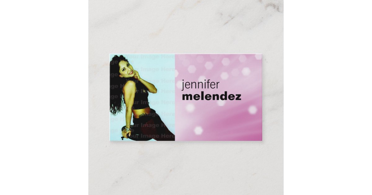 Pink Glow Headshot Business Card | Zazzle
