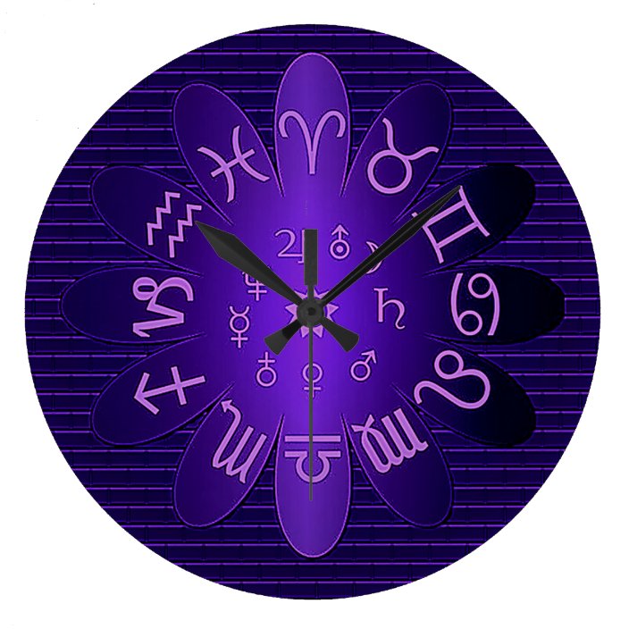 Pink Glow Zodiac Astrology Symbols Wall Clock | Zazzle.com