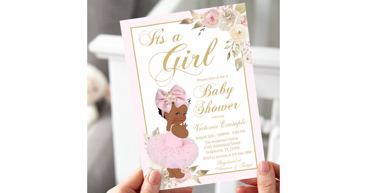 Pink Gold African Princess Baby Shower Invitation | Zazzle Pink Gold African Princess Baby Shower Invitation | Zazzle