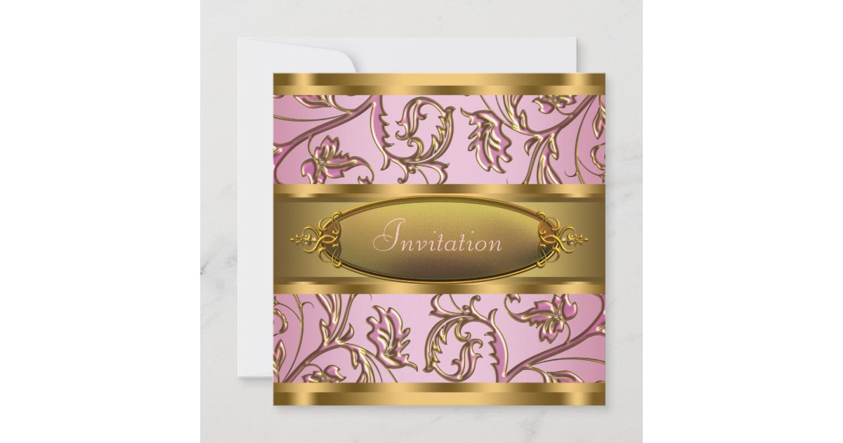 Pink Gold All Occasion Party Invitations | Zazzle