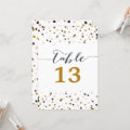 Pink & Gold Confetti Dots Table Numbers Card | Zazzle